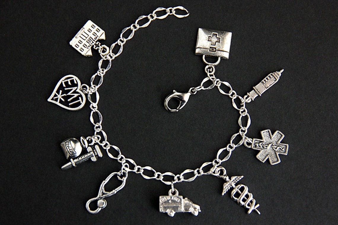 EMT Bracelet. Medical Technician Charm Bracelet. Emergency Medical ...