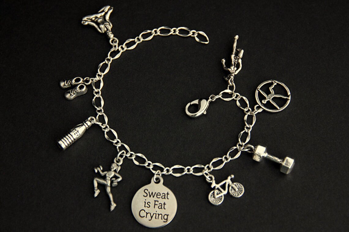 Fitness Bracelet. Weight Loss Charm Bracelet. Exercise | Etsy