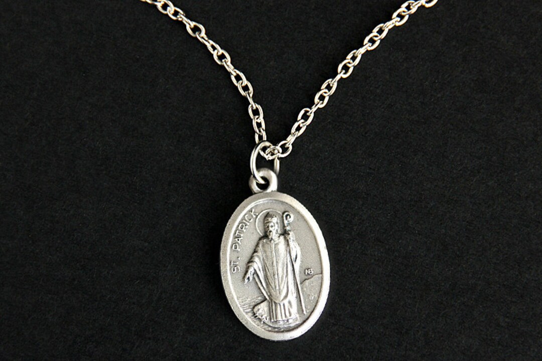 Saint Patrick Necklace. Christian Necklace. St Patrick Medal Necklace ...