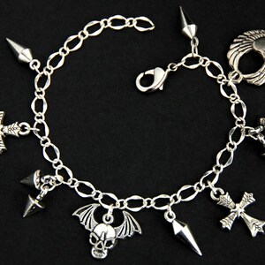 Punk Bracelet. Punk Rock Charm Bracelet. Goth Bracelet. Rocker Bracelet ...