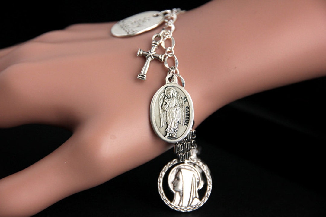 Archangel Gabriel Bracelet. Catholic Bracelet. Charm Bracelet ...