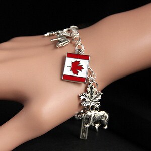 Canada Bracelet. Canadian Charm Bracelet. Travel Bracelet. Tourist ...