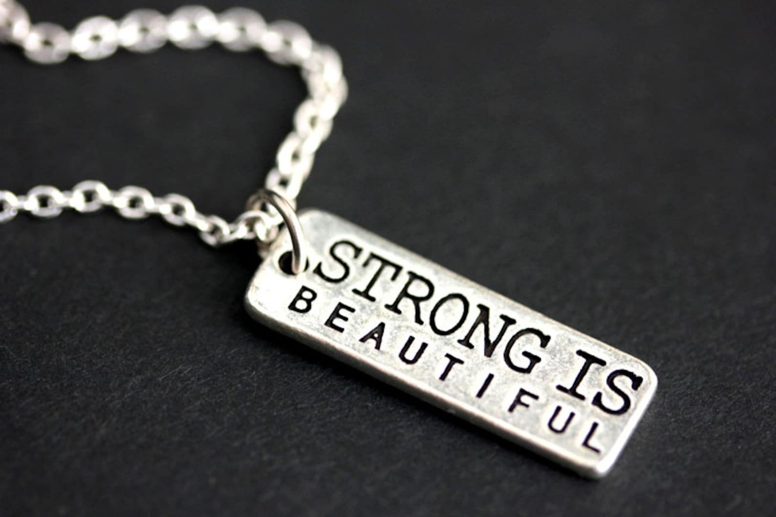 Strong is Beautiful Necklace. Strength Necklace. Encouragement - Etsy