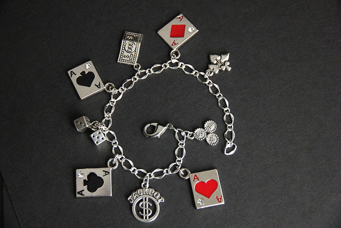 Gambling Bracelet. Poker Charm Bracelet. Poker Bracelet. | Etsy
