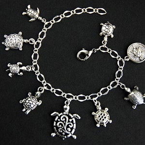 Turtle Bracelet. Sea Turtle Charm Bracelet. Tortoise Bracelet. Turtle ...