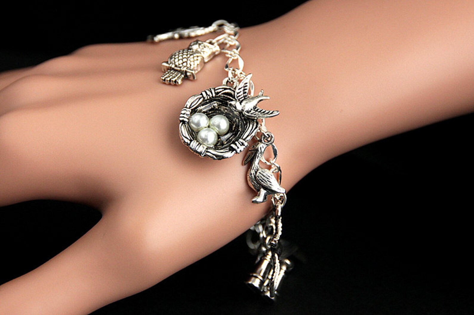 Bird Bracelet. Bird Charm Bracelet. Bird Lover Bracelet. Bird | Etsy