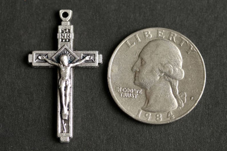 Basic Crucifix Necklace. Catholic Necklace. Charm Necklace. INRI ...