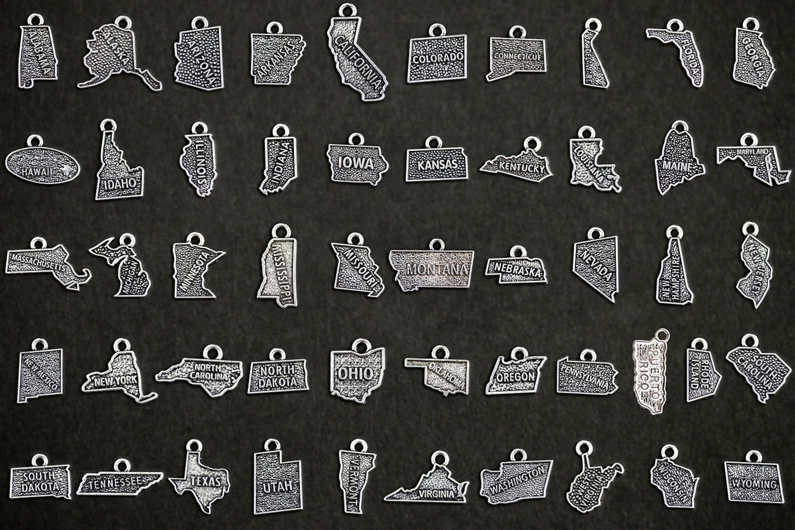 US State Charms. Pick One of 50 State Charms. Add-on Charm for Bracelet ...