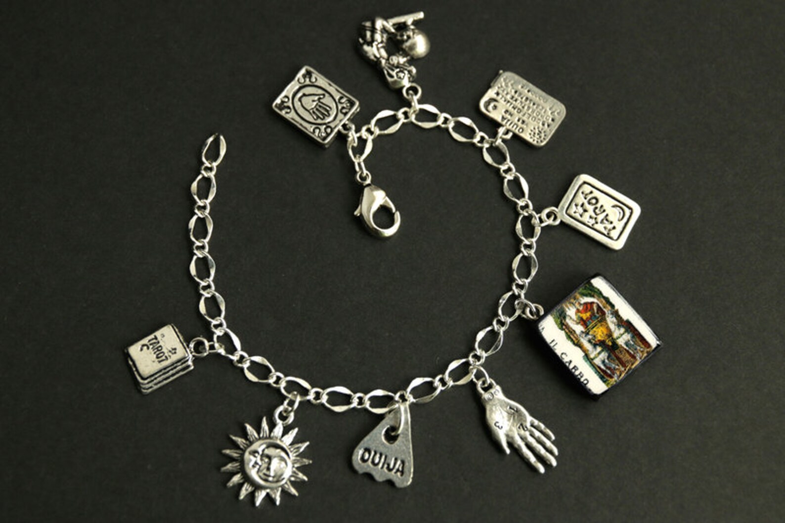 Tarot Bracelet. the Chariot Charm Bracelet. Divination Bracelet. Silver ...