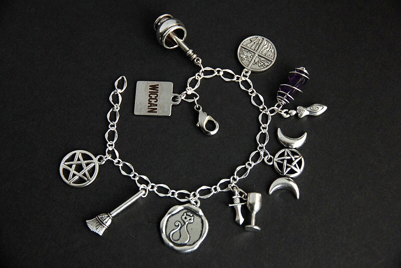 Wicca Bracelet. Witch Charm Bracelet. Wiccan Bracelet. Witch - Etsy