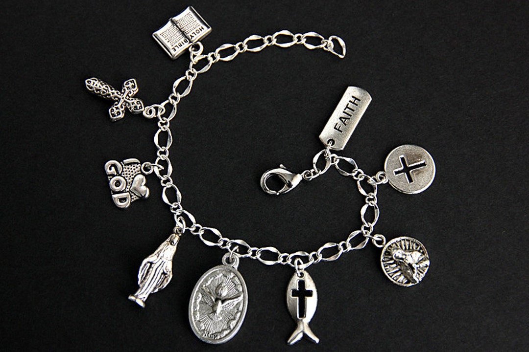 Holy Spirit Bracelet. Catholic Bracelet. Catholic Medal Charm Bracelet ...