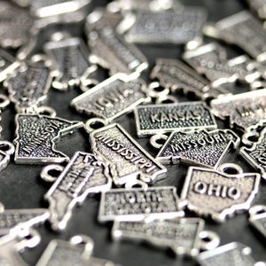 US State Charms. Pick One of 50 State Charms. Add-on Charm for Bracelet ...