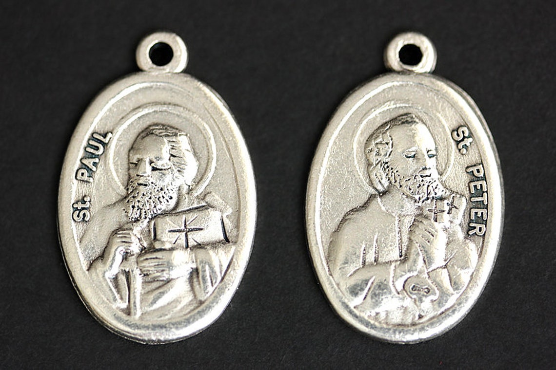 Saint Peter Bracelet. St Paul Christian Bracelet. Catholic Charm ...