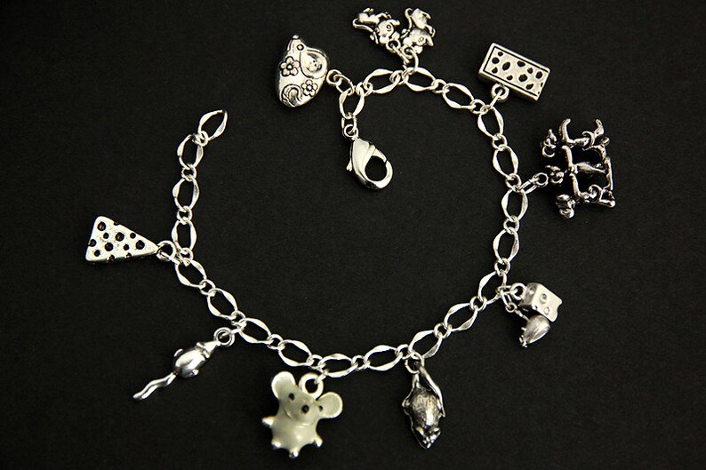 Three Blind Mice Bracelet. Animal Lover Charm Bracelet. Mouse Bracelet ...