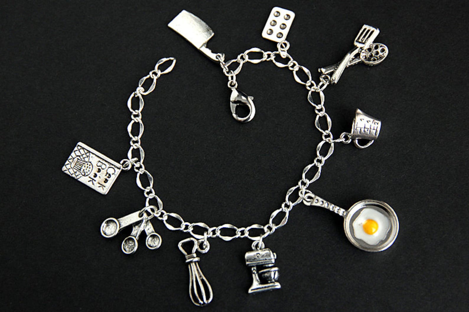 Cooking Bracelet. Cooking Charm Bracelet. Chef Bracelet. Silver ...