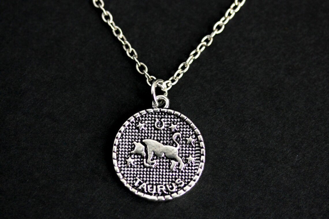 Taurus Necklace. Zodiac Necklace. Taurus Charm Necklace. - Etsy