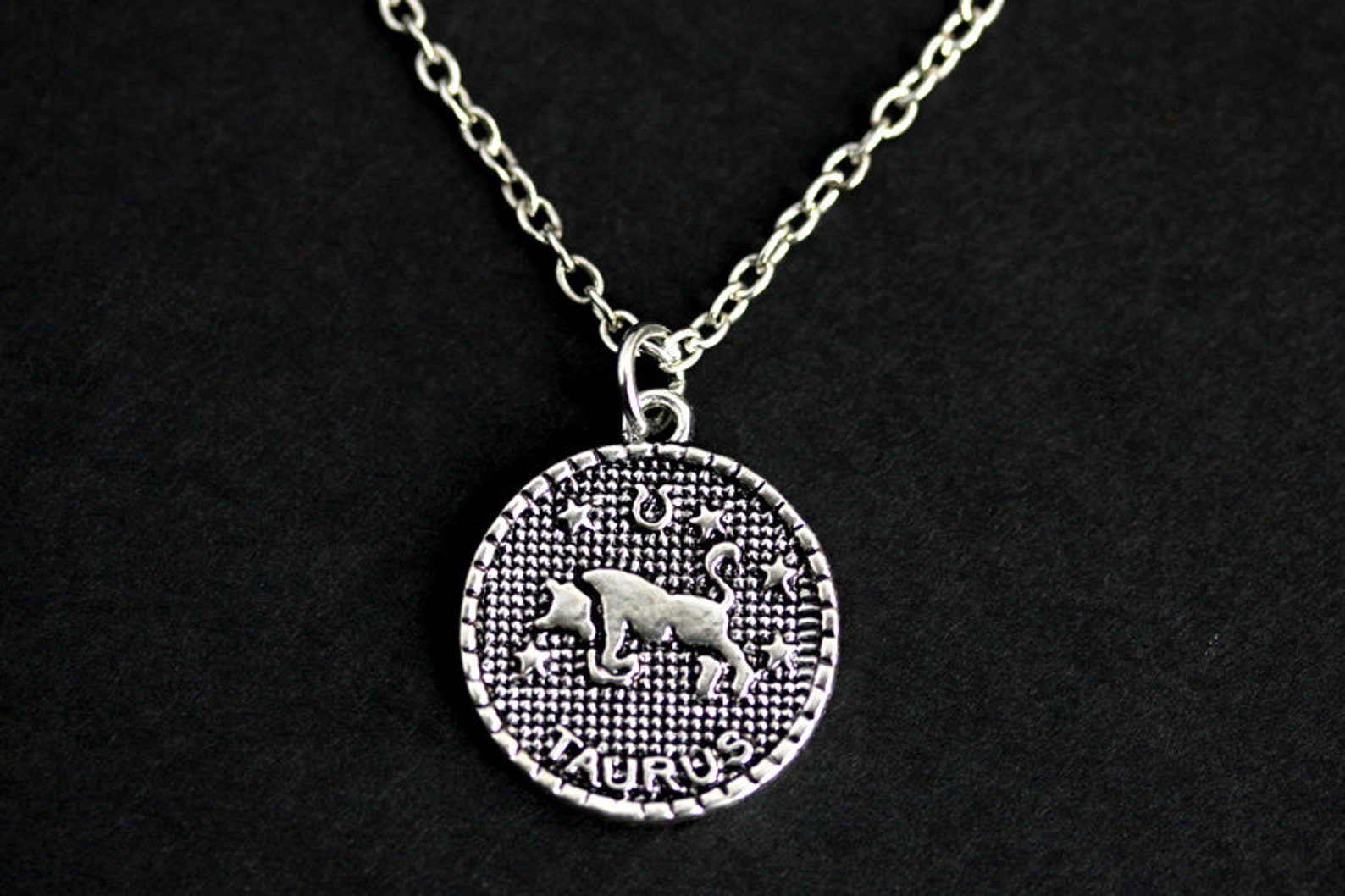 Taurus Necklace. Zodiac Necklace. Taurus Charm Necklace. - Etsy