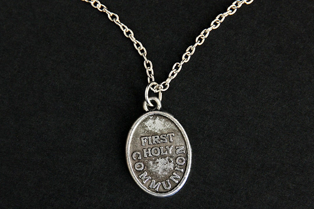 First Holy Communion Necklace. Christian Necklace. Communion Medal ...