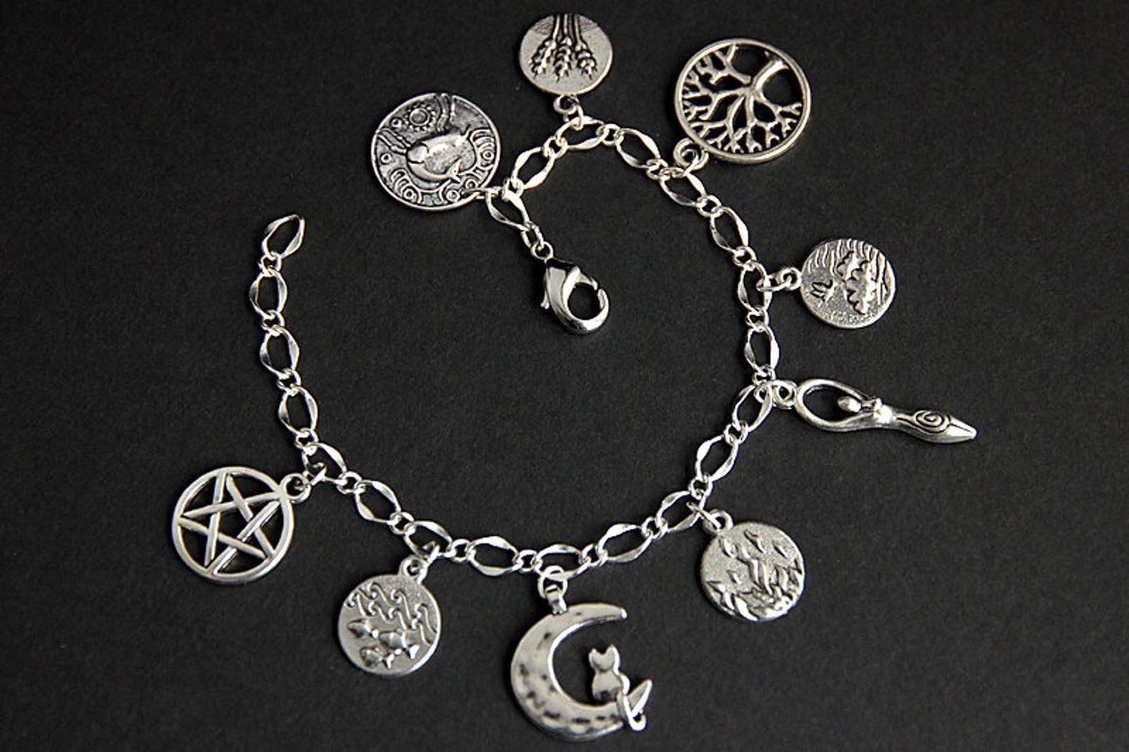 Pagan Bracelet. Earth Religion Charm Bracelet. Wicca Bracelet. - Etsy