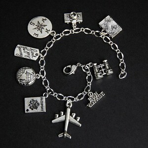 Travel Bracelet. World Traveler Charm Bracelet. Traveler Bracelet ...
