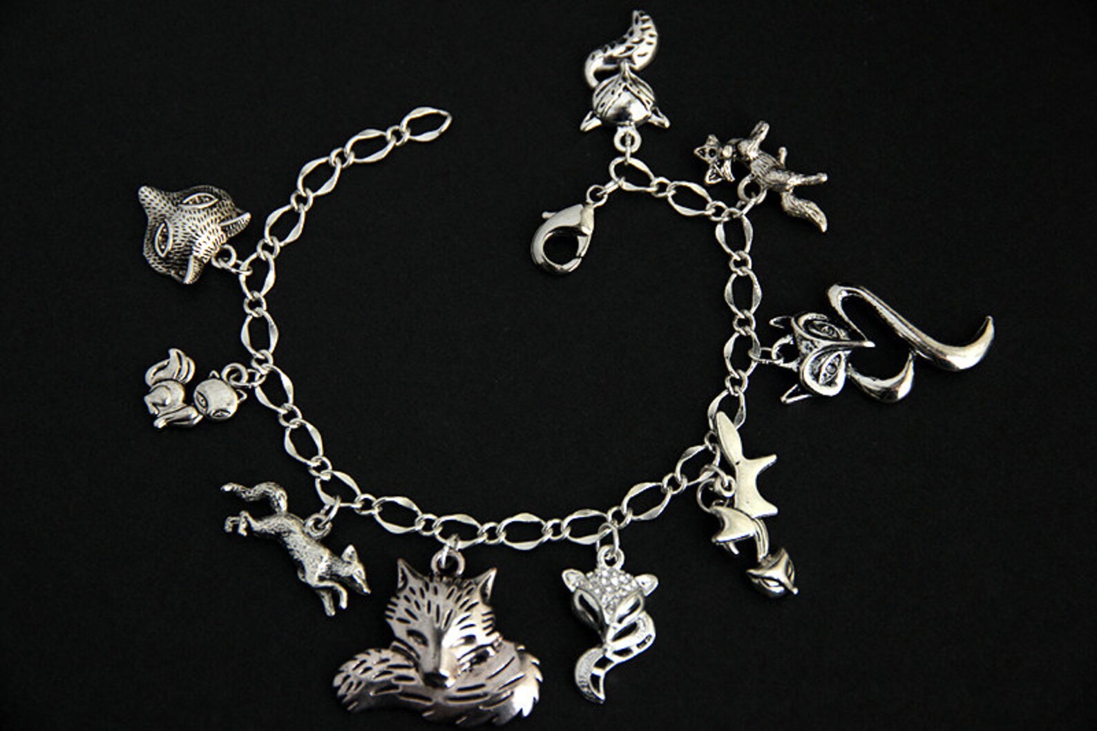 Fox Bracelet. Woodland Fox Charm Bracelet. Forest Animal Bracelet ...