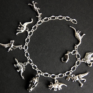 Dinosaur Bracelet. Paleontology Charm Bracelet. Dinosaur Lover Bracelet ...