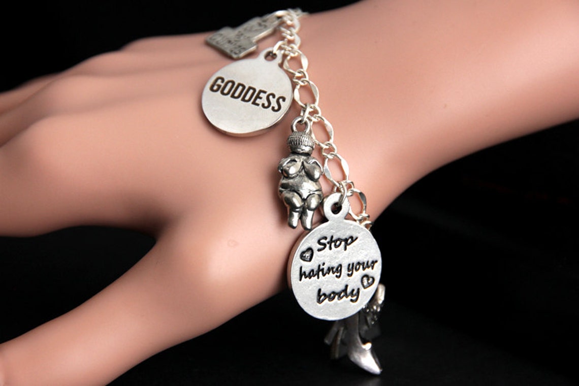 Curvy Girl Bracelet. Love Your Body Charm Bracelet. Plus Size Women ...