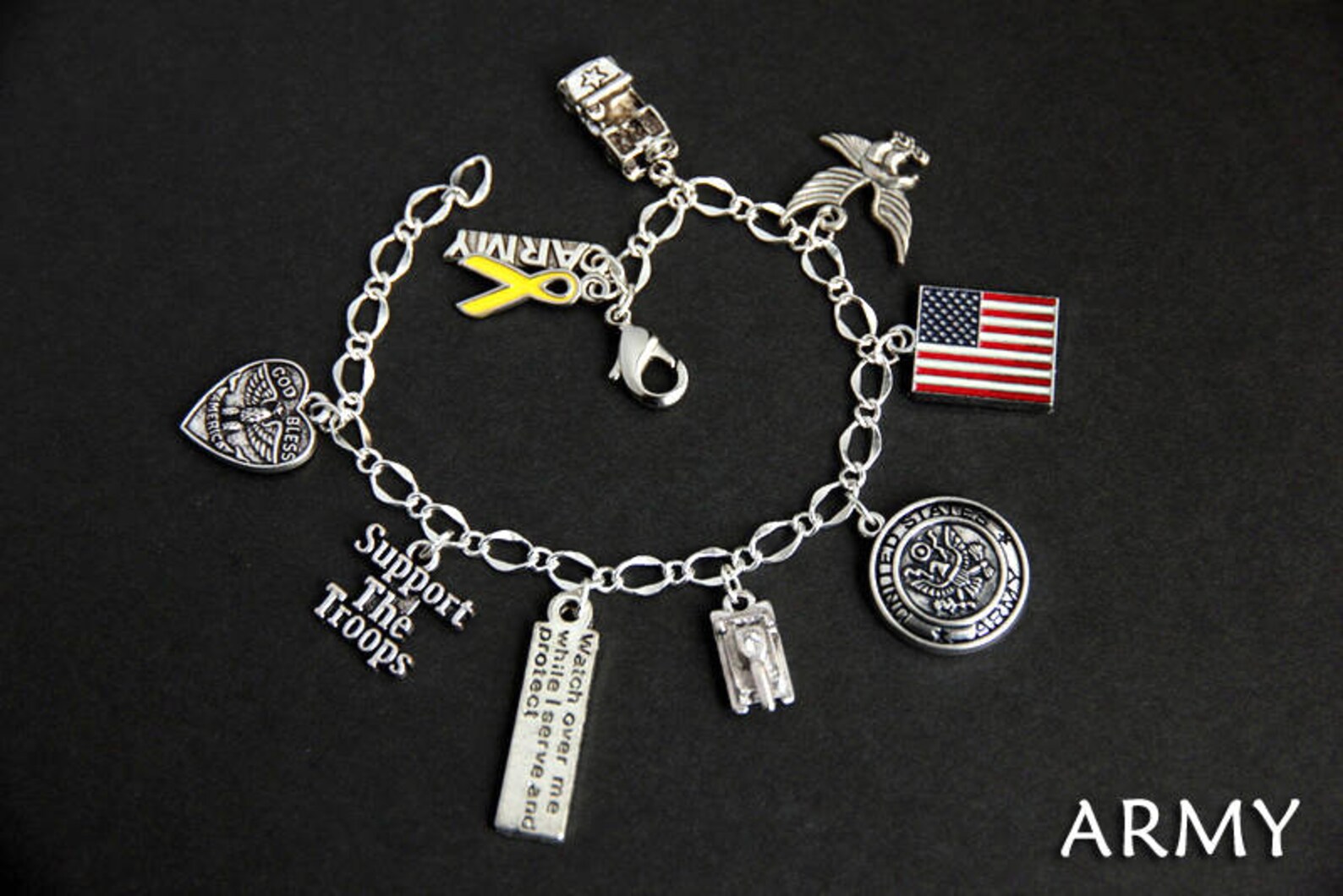 Military Bracelet. Military Charm Bracelet. Armed Forces Bracelet ...