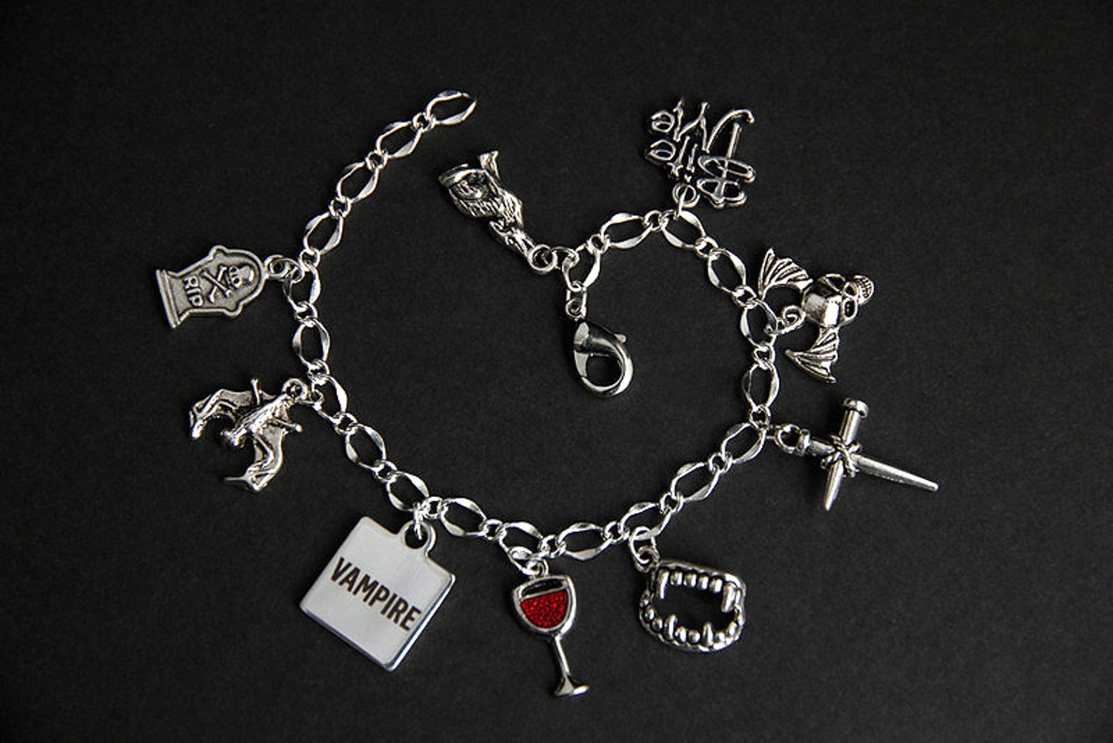 Vampire Bracelet. Vampire Charm Bracelet. Gothic Bracelet. | Etsy