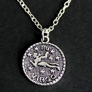 Virgo Necklace. Sun Sign Necklace. Virgo Charm Necklace. Silver ...