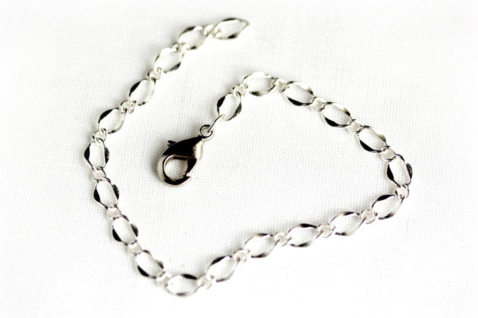 Just the Chain. Silver Plated Charm Bracelet Chain. Build Your Own ...