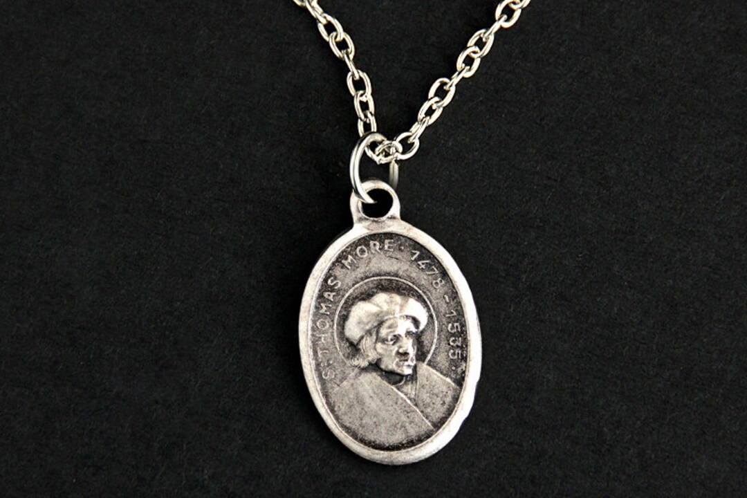 Saint Thomas More Necklace. Catholic Necklace. St Thomas More Medal ...