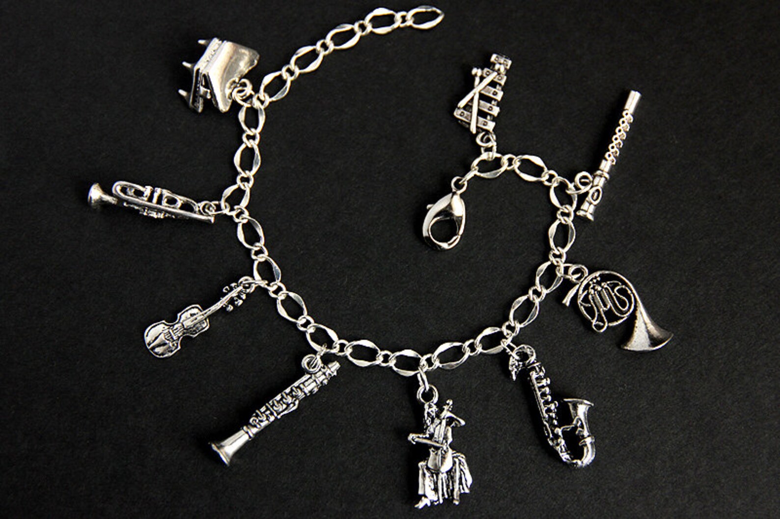 Orchestra Bracelet. Musical Instrument Charm Bracelet. Music Lover ...