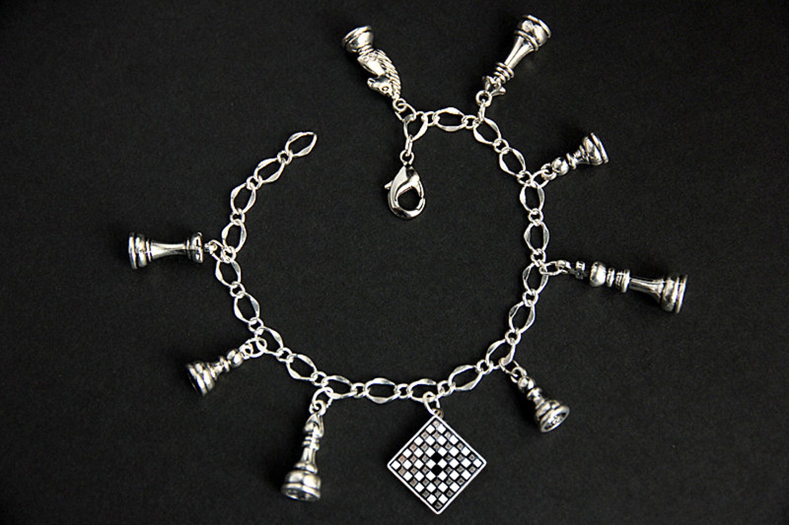 Chess Bracelet. Chess Charm Bracelet. Chess Lover Bracelet. - Etsy