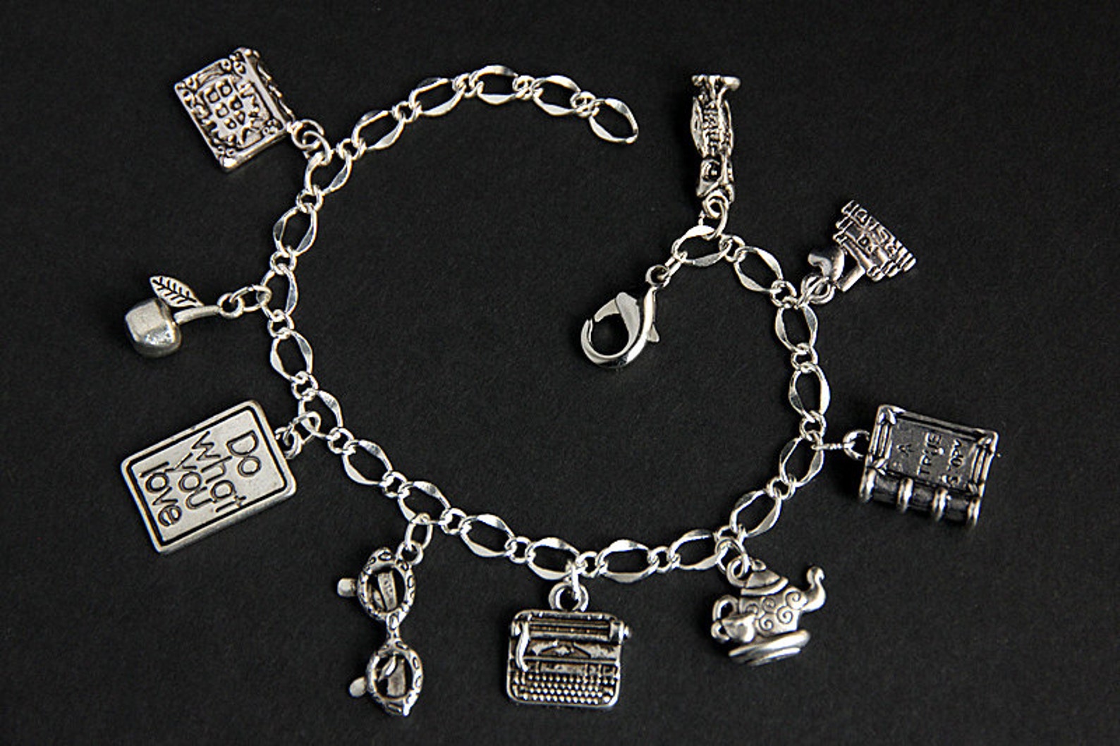 Librarian Bracelet. Librarian Charm Bracelet. Education Bracelet ...