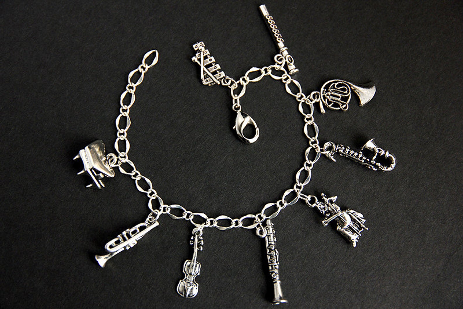 Orchestra Bracelet. Musical Instrument Charm Bracelet. Music Lover ...