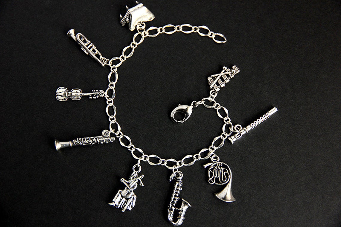 Orchestra Bracelet. Musical Instrument Charm Bracelet. Music Lover ...