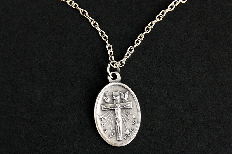 Crucifixion Necklace. Catholic Saint Necklace. Crucifixion Medal ...