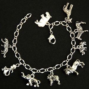 African Safari Bracelet. Wildlife Charm Bracelet. African Bracelet ...