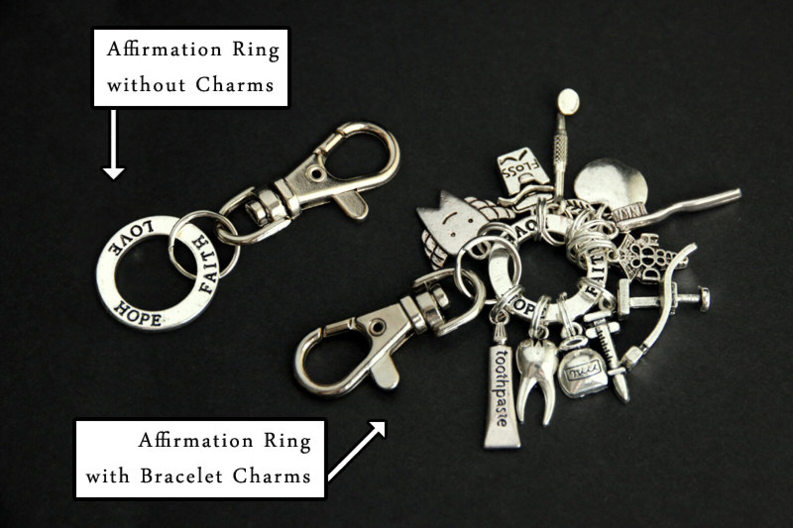 Key Chain. Affirmation Key Ring. Build Your Own Keychain With Lobster ...