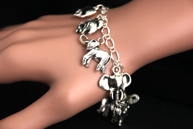 Elephant Bracelet. Elephant Charm Bracelet. Elephant Lover Bracelet ...