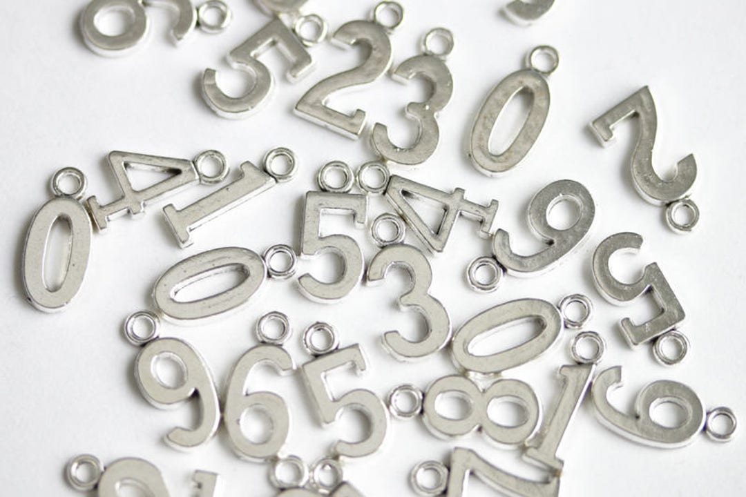 Number Charm. Digit Charm. Add-on Charm for Charm Bracelets ...