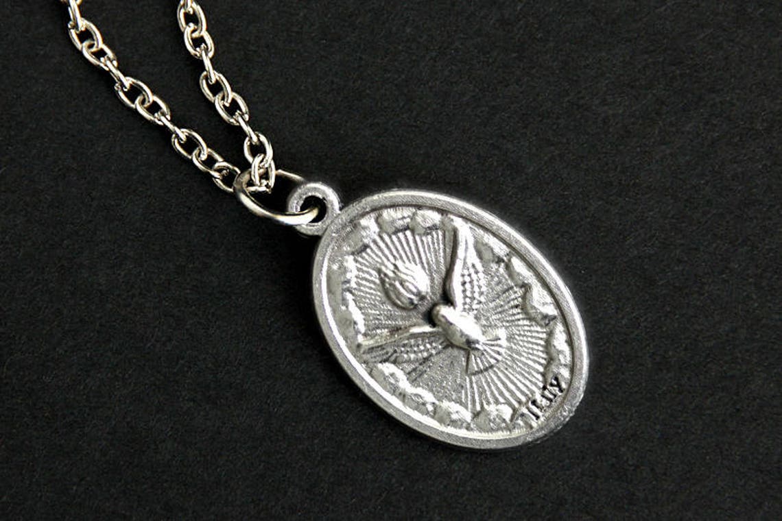 Holy Spirit Necklace. Catholic Necklace. Holy Spirit Medal - Etsy