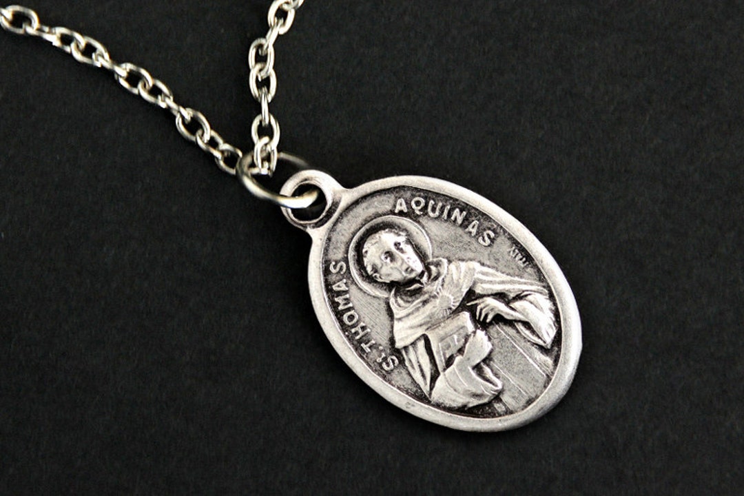 Saint Thomas Aquinas Necklace. Catholic Saint Necklace. St Thomas ...