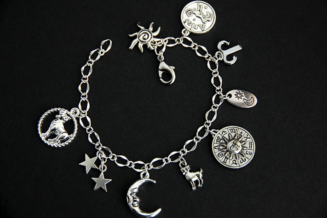 Aries Bracelet. Aries Charm Bracelet. Zodiac Bracelet. Sun Sign ...