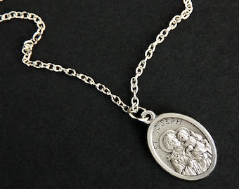 Saint Joseph Medal Necklace. Saint Joseph Necklace. Catholic Necklace ...