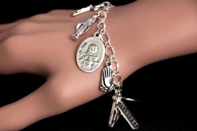 Saint Peter Bracelet. St Paul Christian Bracelet. Catholic Charm ...