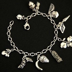 Vegetarian Bracelet. Farmers Market Charm Bracelet. Vegan Bracelet ...