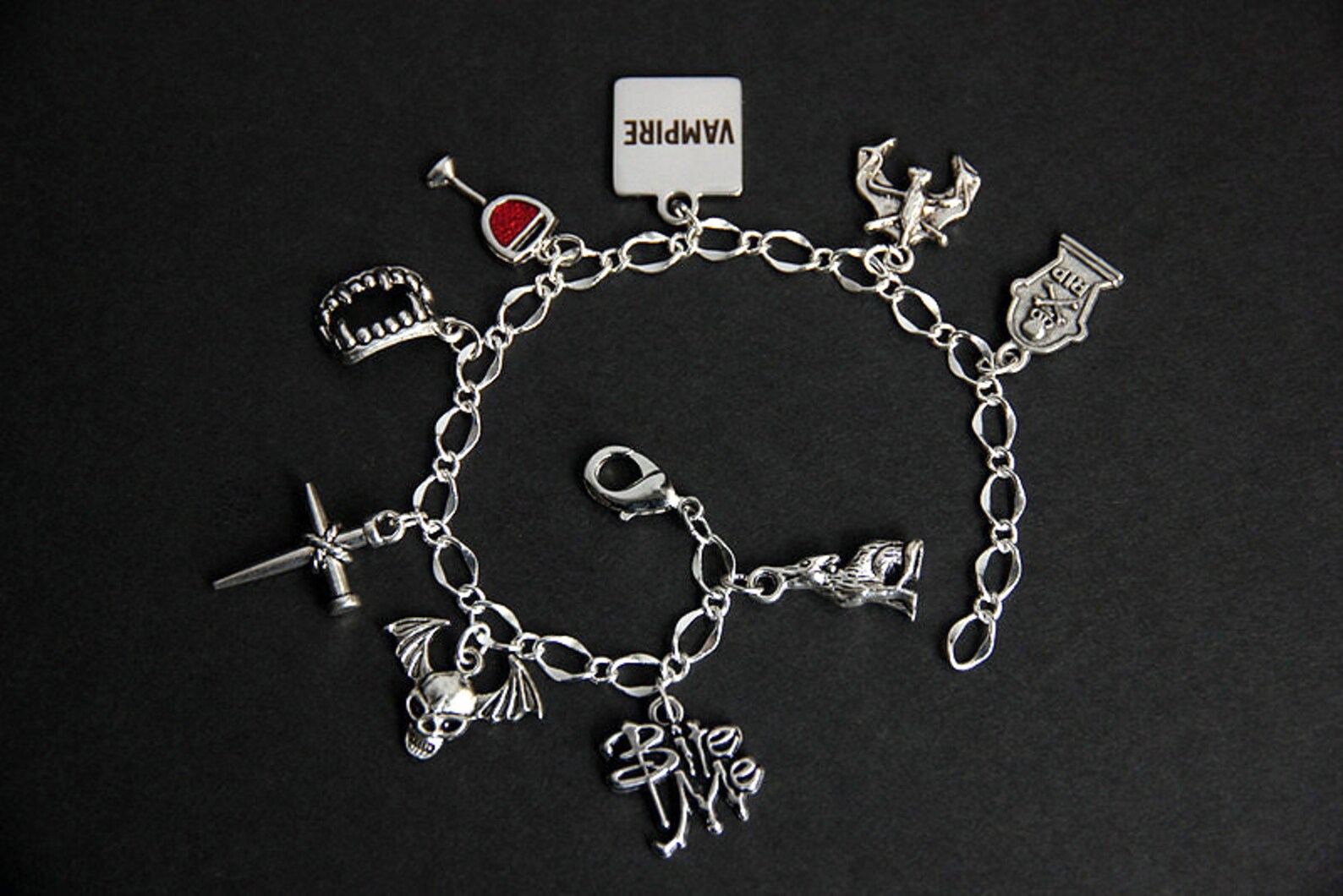 Vampire Bracelet. Vampire Charm Bracelet. Gothic Bracelet. | Etsy