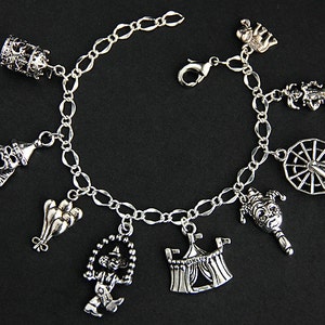 Carnival Bracelet. Amusement Park Charm Bracelet. Circus Bracelet ...